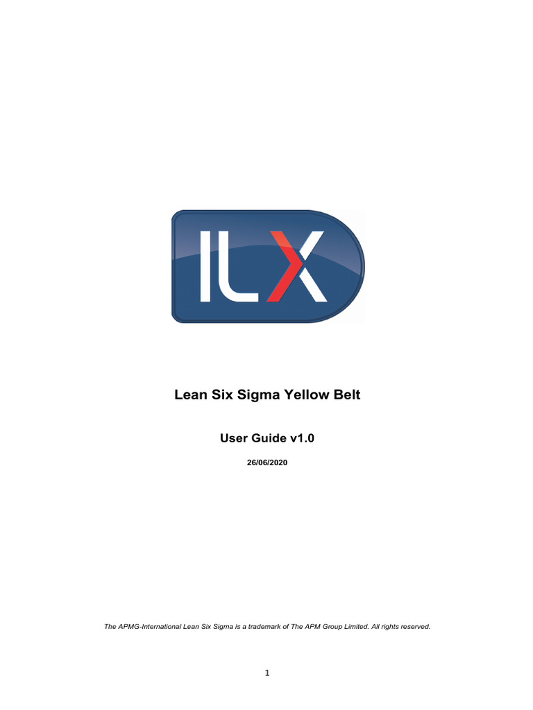 Lean Six Sigma Yellow Belt User Guide | PDF | Six Sigma | Lean ...