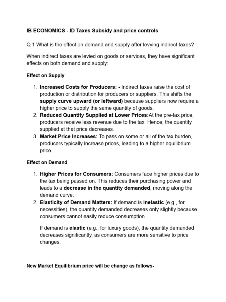 Effects of Subsidies in IB Economics | PDF | Demand | Elasticity ...