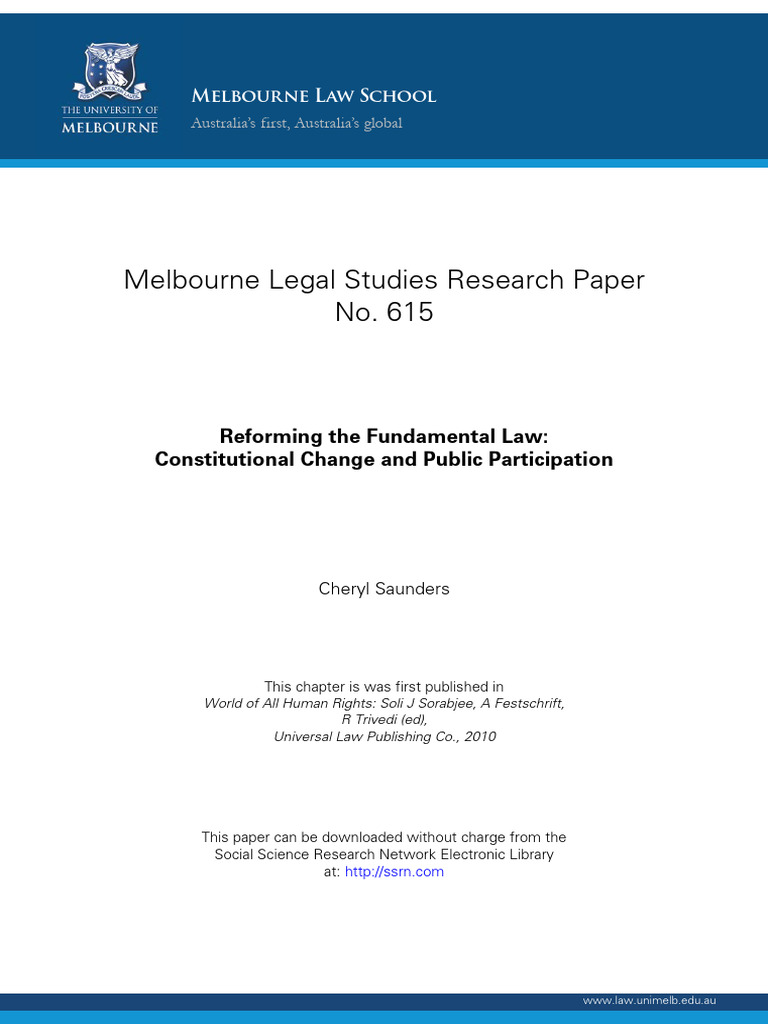 Reforming The Fundamental Law Constitutional Change and Public ...