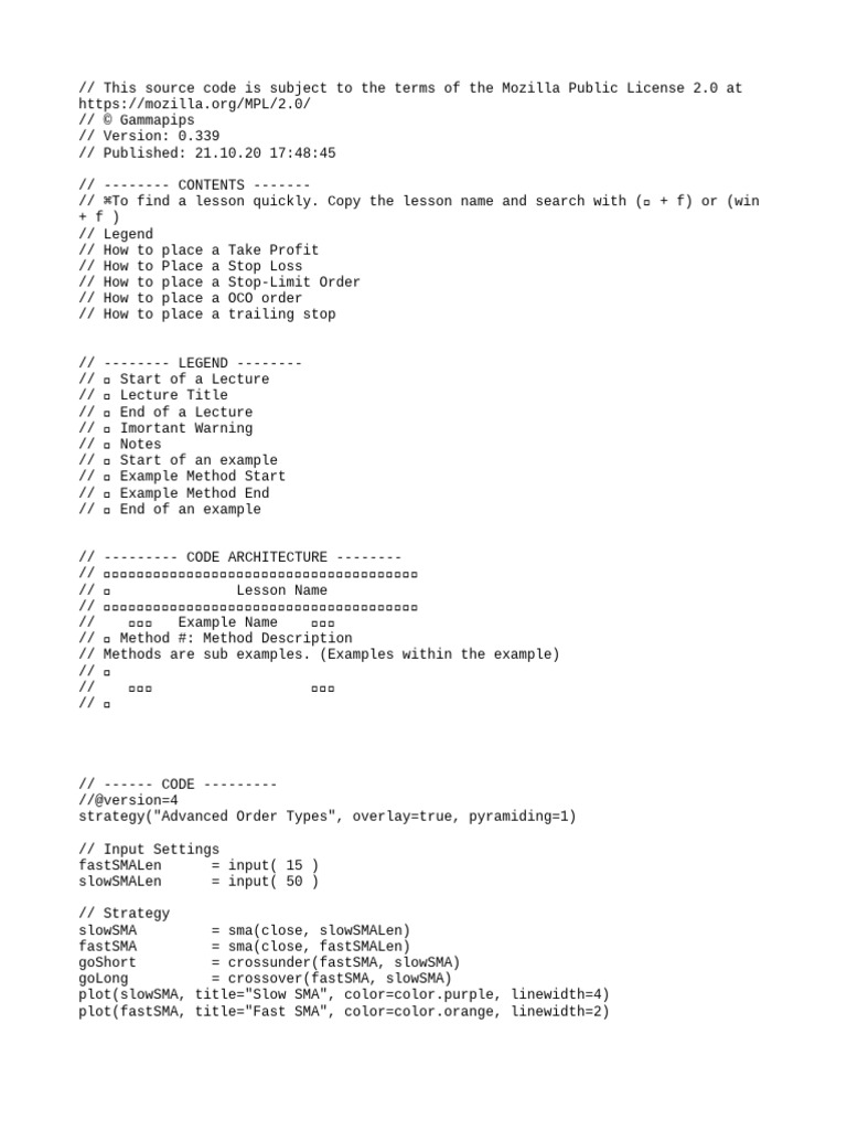 C 2 Advanced Order Types Pine Script | PDF | Order (Exchange) | Computer Science