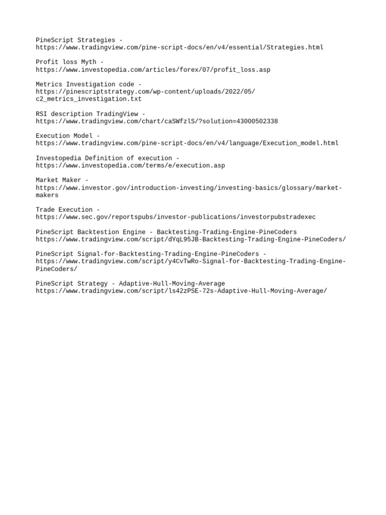 PineScript Strategy Links | PDF
