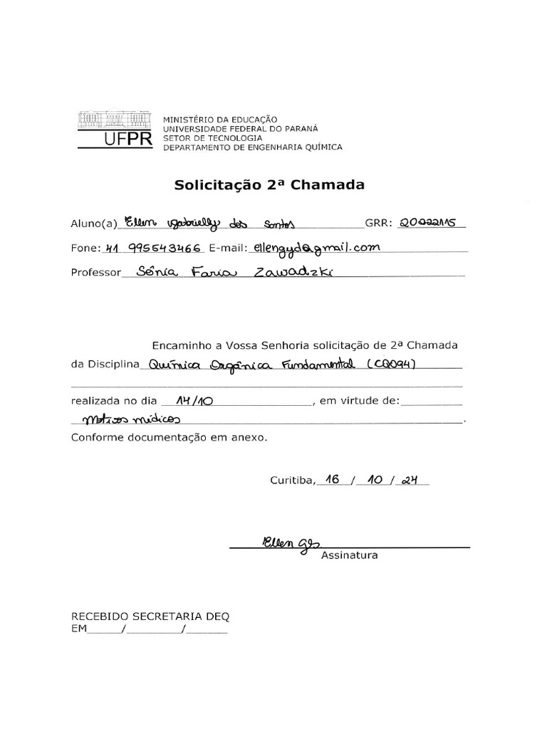 Solicitacao 2a Chamada 2 | PDF