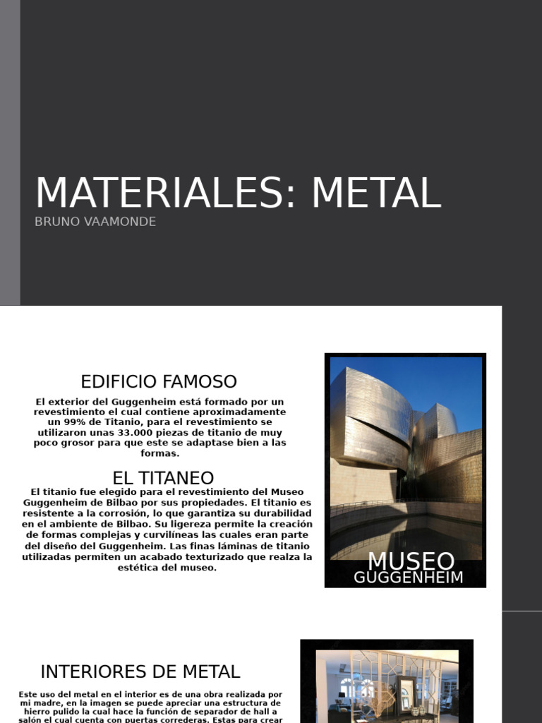 Metales en Arquitectura Moderna | PDF | Aluminio | Rieles