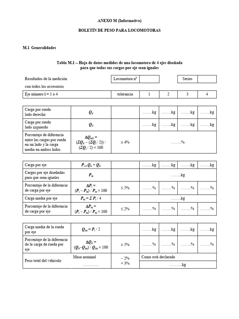 Anejo M de UNE-EN 15528 2009 | PDF | Material rodante | Transporte ...