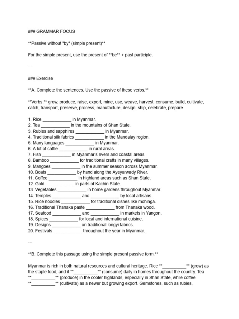 Grammar Focus | PDF | Foods | Cuisine