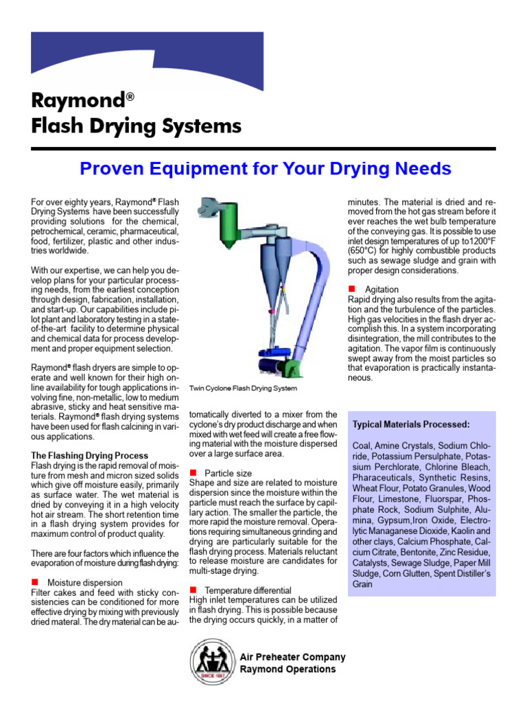 PB1702 Raymond Flash Drying System | PDF | Materials | Chemistry