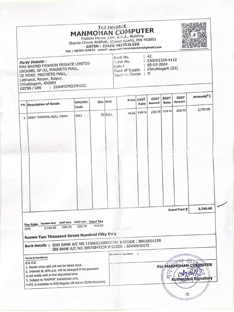Scanned Bills 2 | PDF