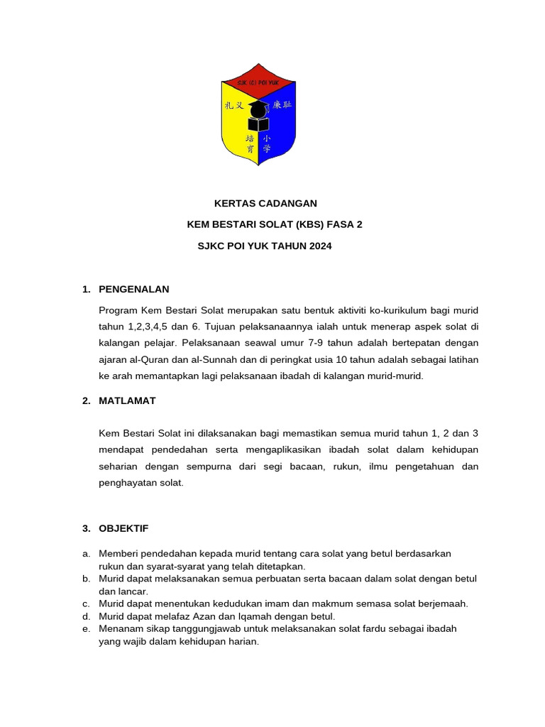 KERTAS CADANGAN Kbs 2023 | PDF