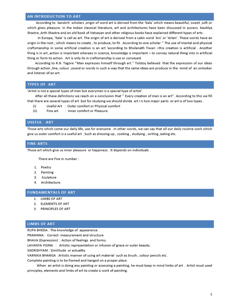 An Introduction To Art | PDF | Composition (Visual Arts) | The Arts