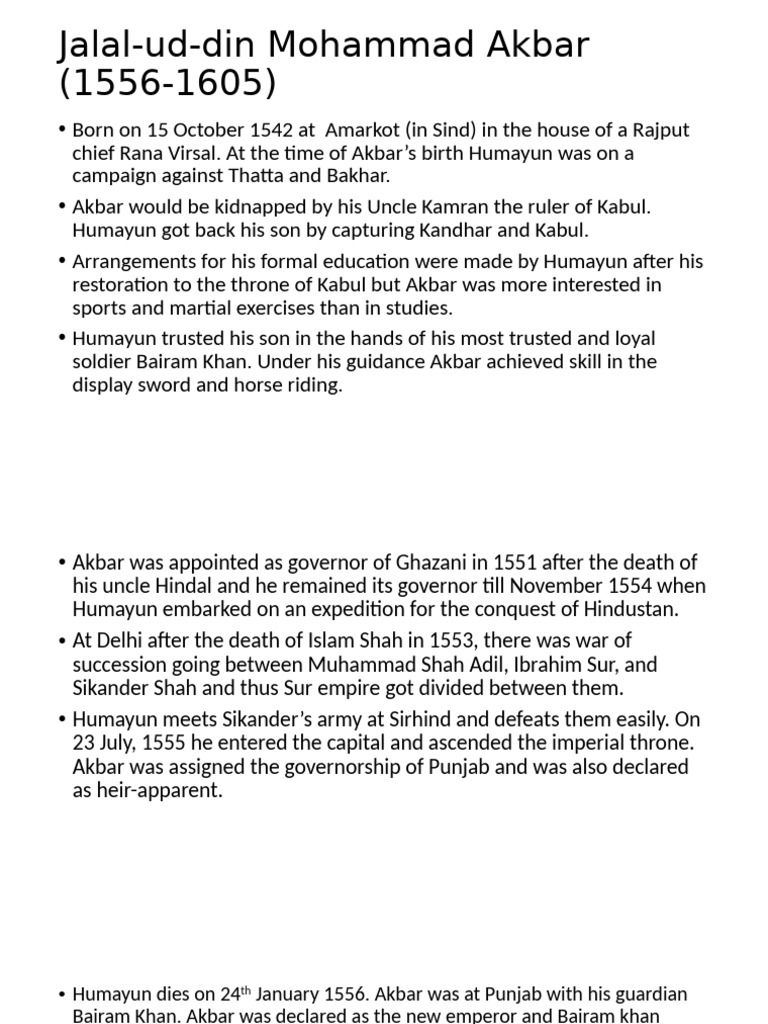 Akbar (1556-1605) | PDF | Mughal Empire