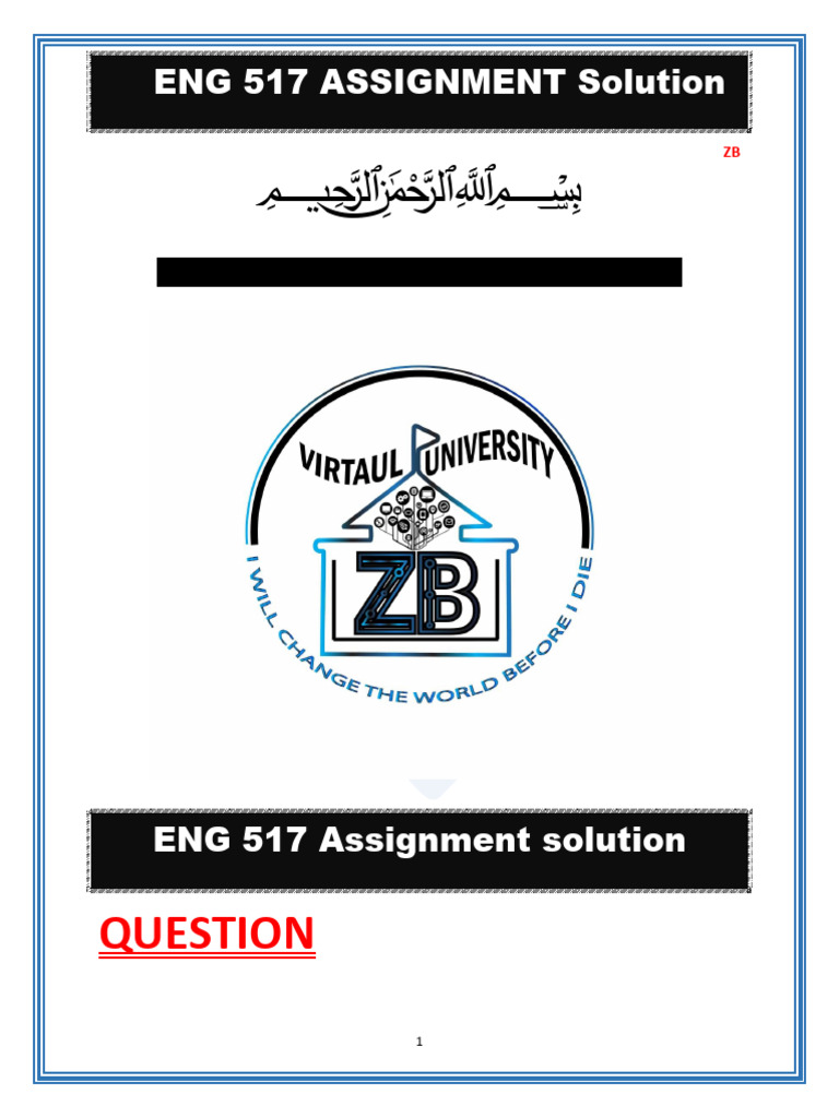 Eng 517 Assignment Solution | PDF | Course Credit | Communication