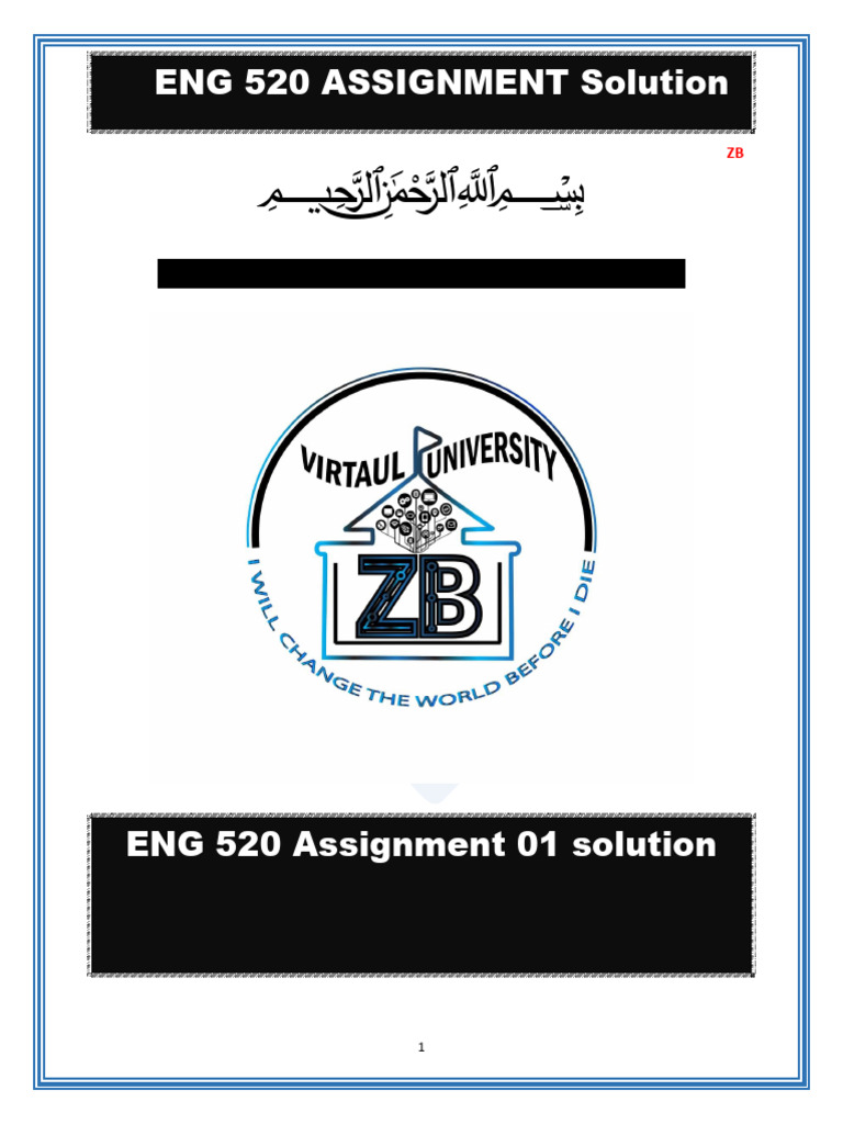 Eng 520 Assignment Solution | PDF | Educational Assessment | Curriculum