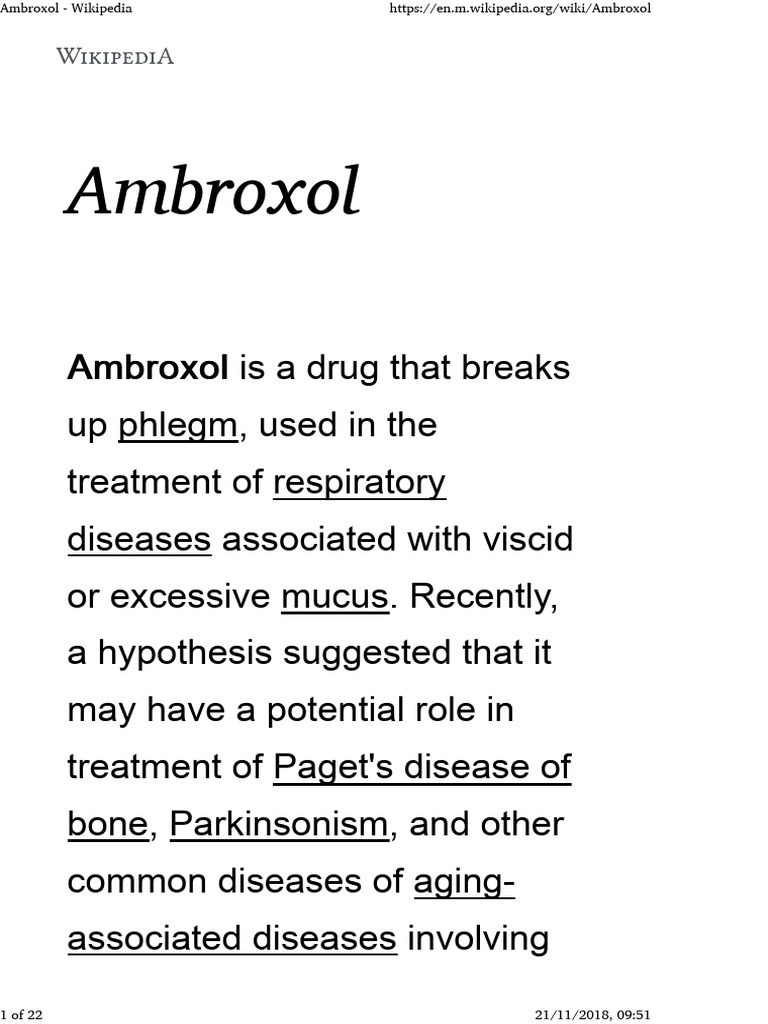 Ambroxol | PDF | Drugs | Pharmacology