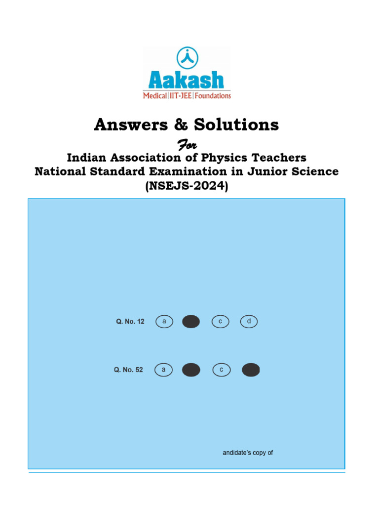 NSEJS 2024 Answers and Solutions | PDF | Homo | Ploidy