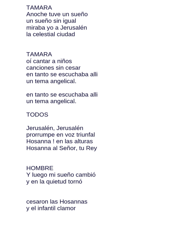 Letra de "Jerusalén" en Español | PDF