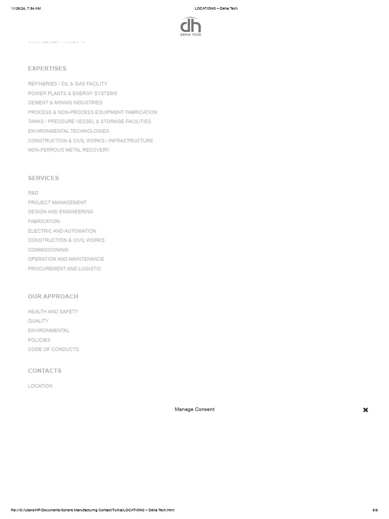 LOCATIONS - Deha Tech-6 | PDF