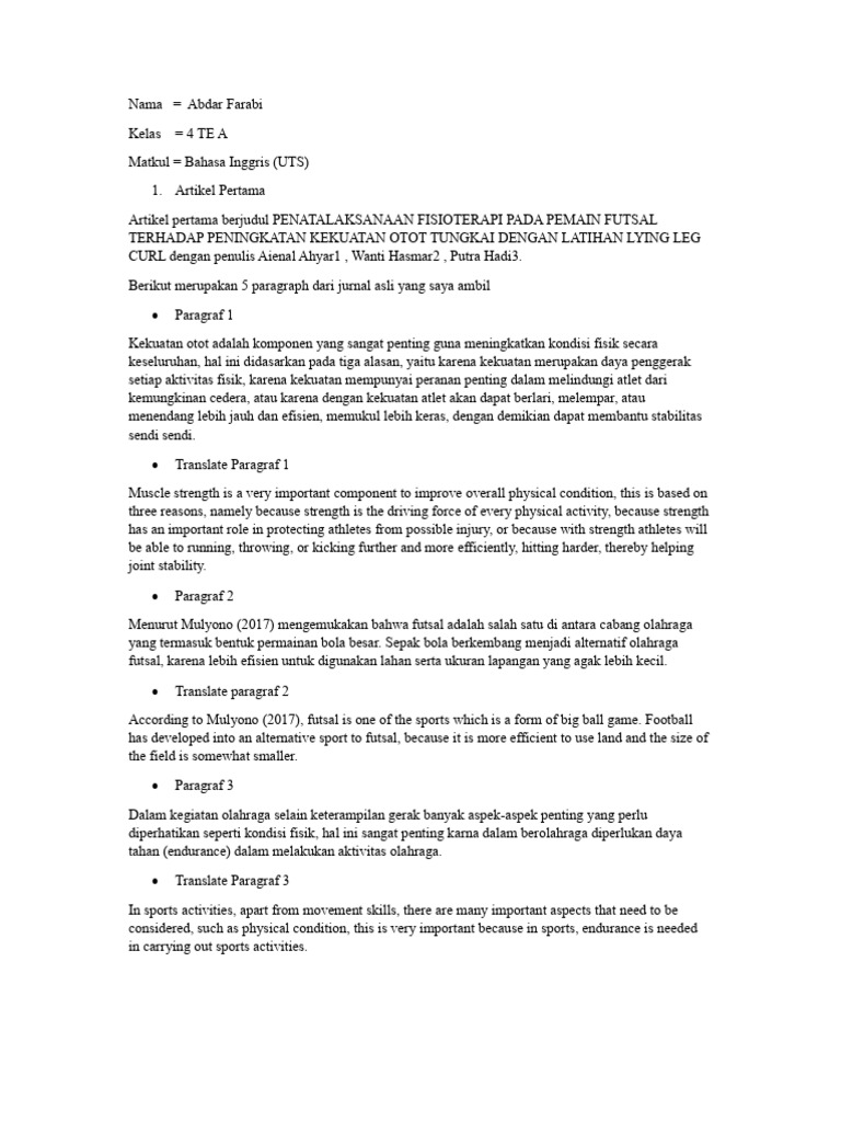 Uts B.ing Abdar | PDF | Physical Therapy | Physical Fitness