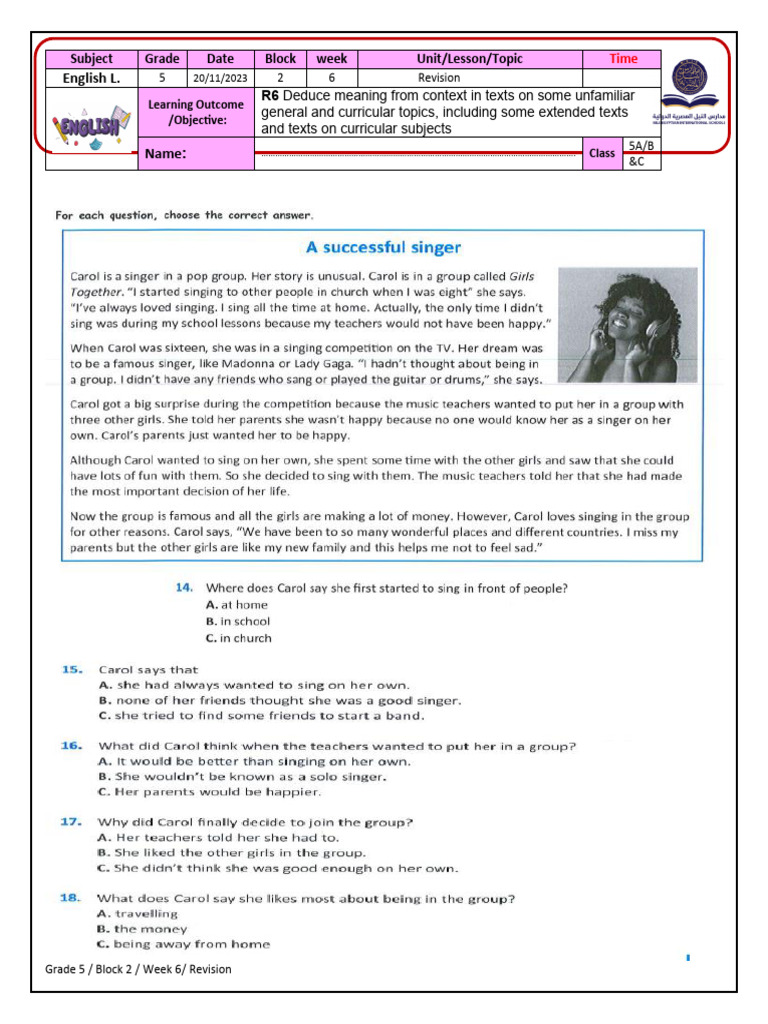Revision G5 For Block 2 | PDF | Learning | Human Communication