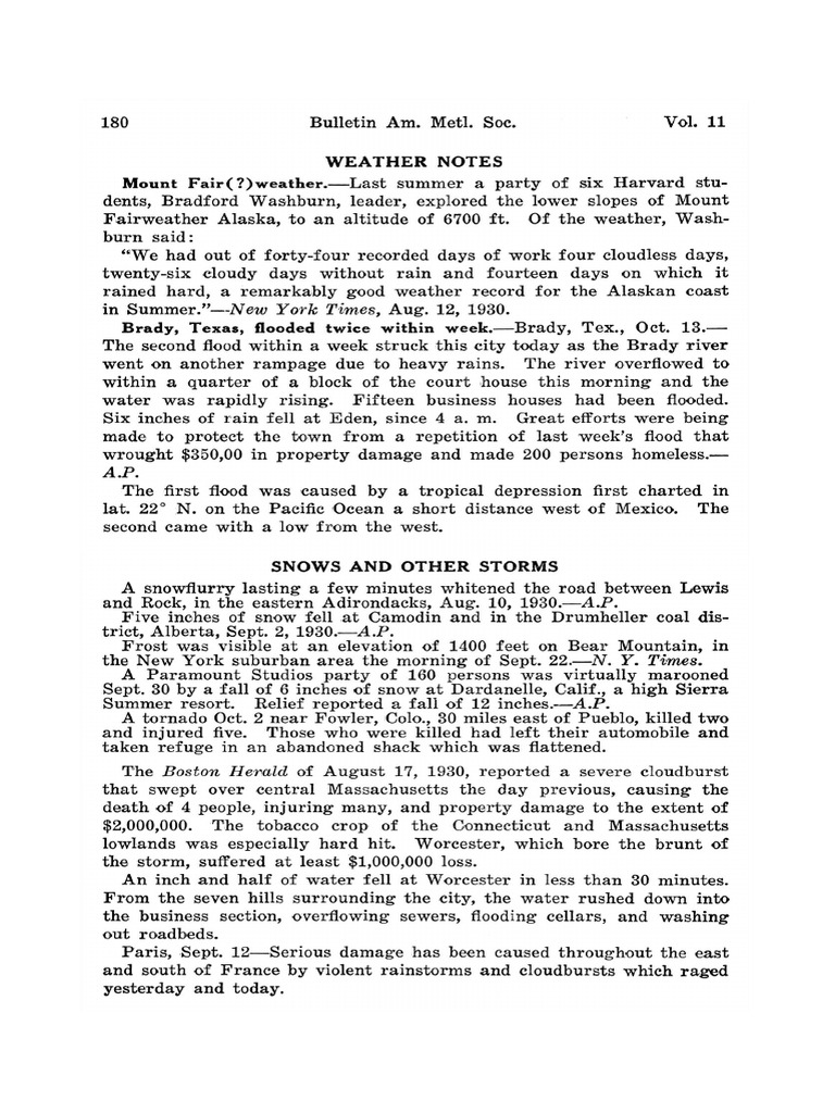 Weather Notes Mount Fair (?) Weather | PDF | Snow | Rain