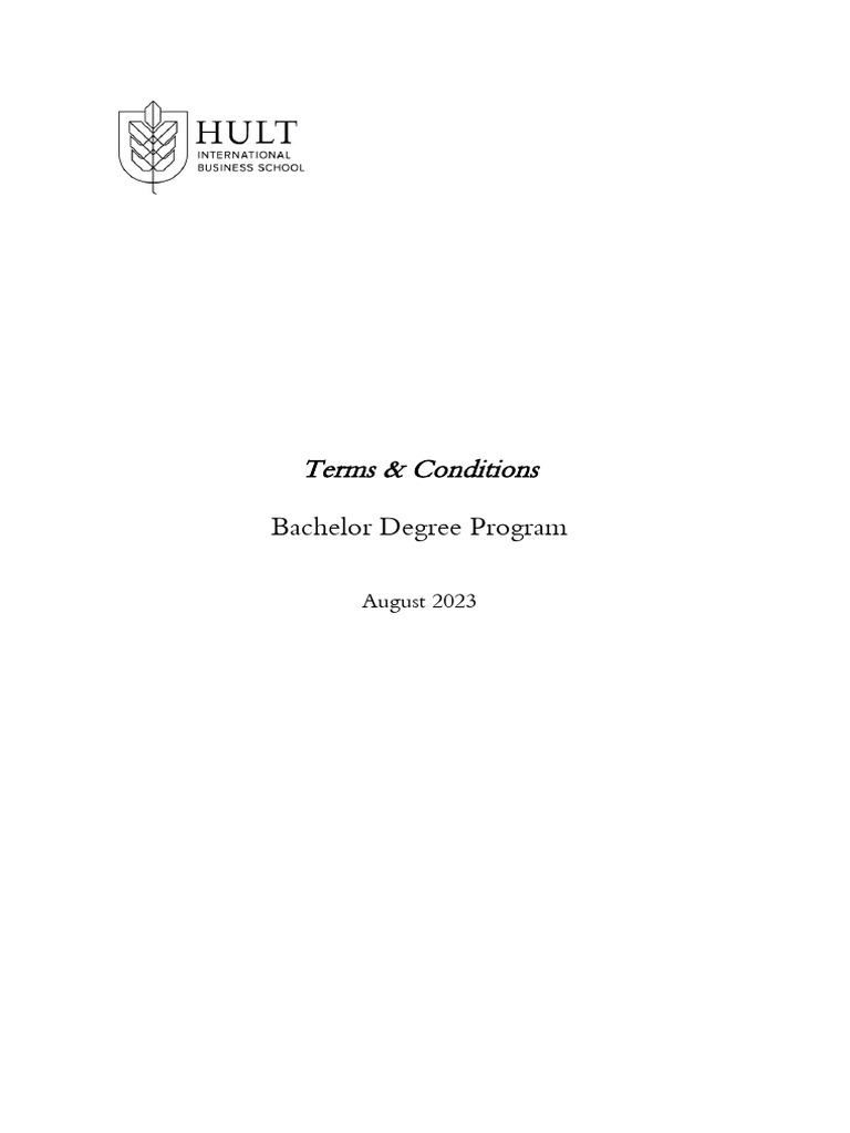 Hult BBA Program Terms & Conditions 2023 | PDF | Fee | Credit Card