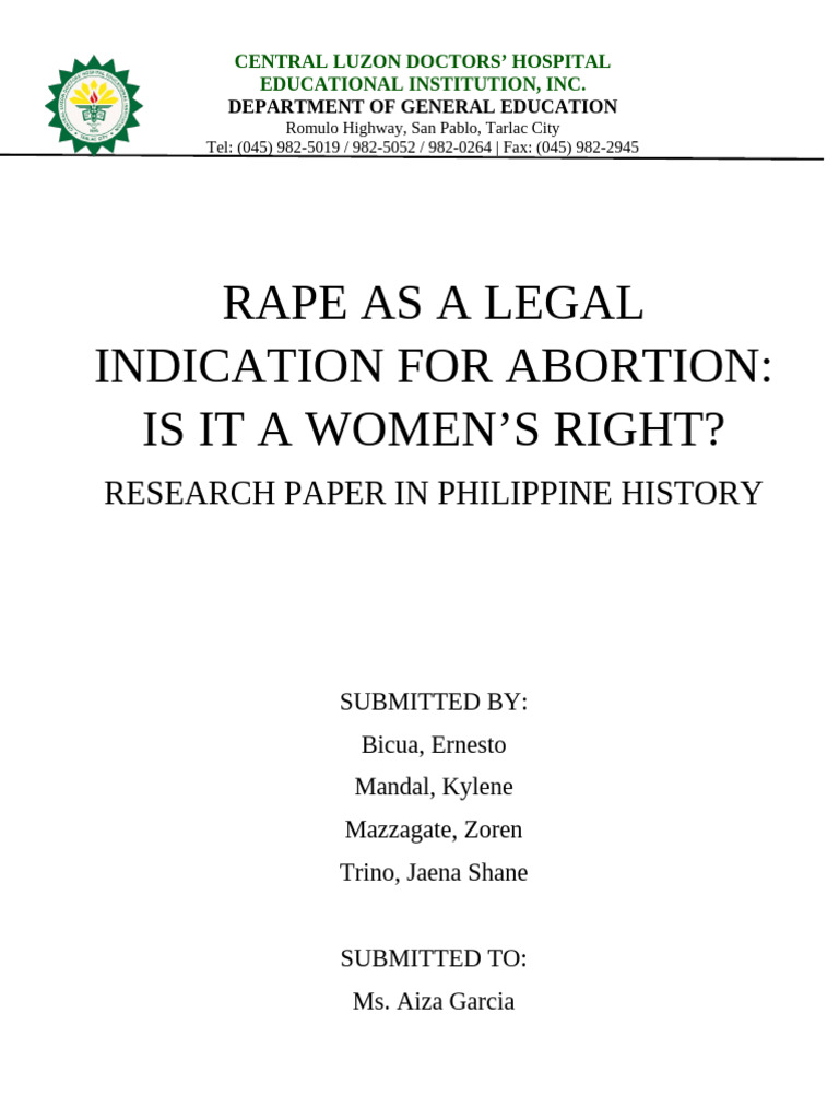 Rape and Abortion Rights in the Philippines | PDF