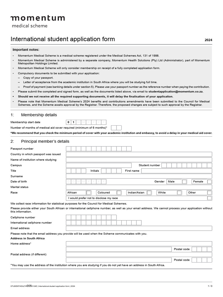 2024 - International - Student - Application - Form - Fillable | PDF | Justice | Crime & Violence