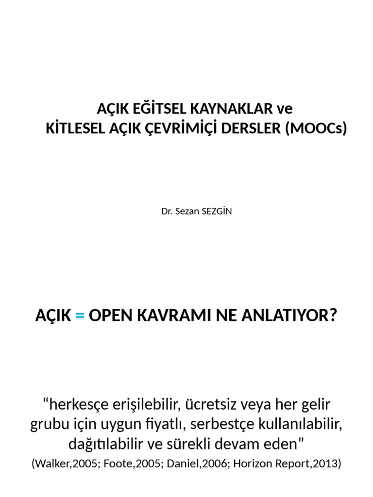 Hafta Oer Ve Moocs Pdf