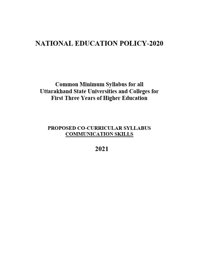 Communication Skills Nep 2020 | PDF | Communication | Nonverbal ...