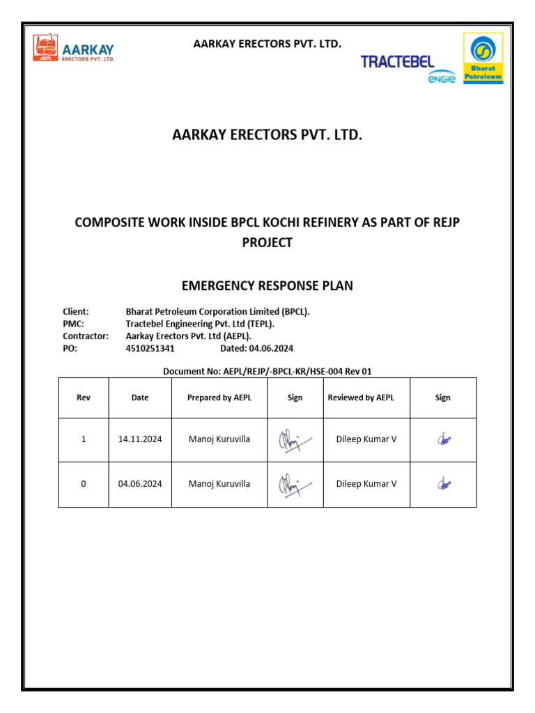 9.2 Emergency Response Plan Rev 01 For Composite Work in Side BPCL KR ...