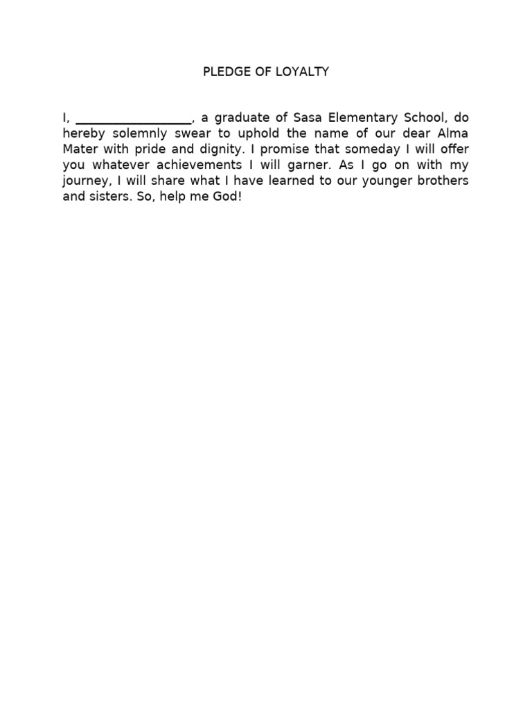 Pledge of Loyalty | PDF