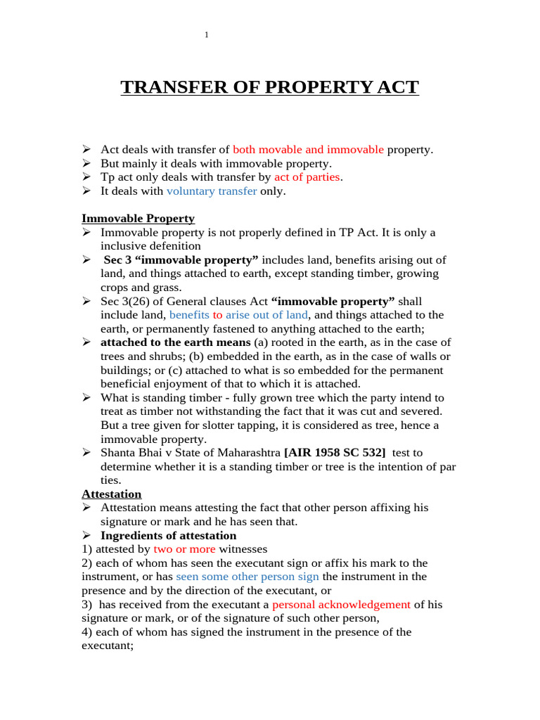 Transfer of Property Act | PDF | Mortgage Law | Personal Finance