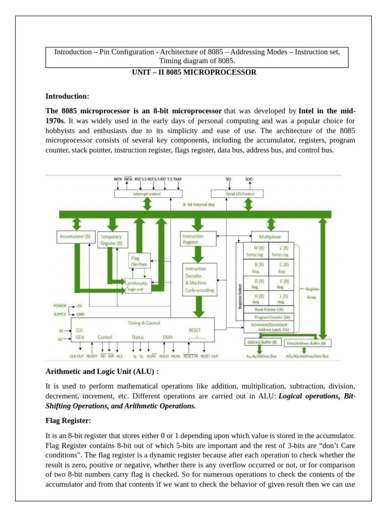 Unit - Ii 8085 Microprocessor | PDF | Central Processing Unit | Computer Engineering