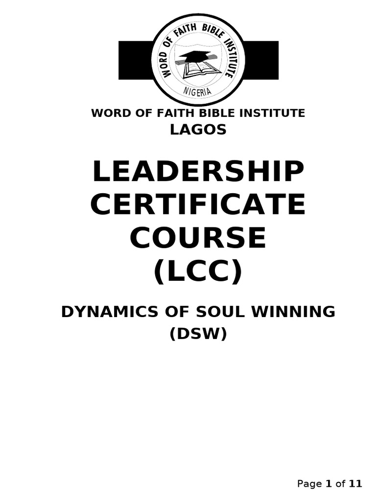 Dynamics of Soul Winning Course | PDF | Jesus | Prayer