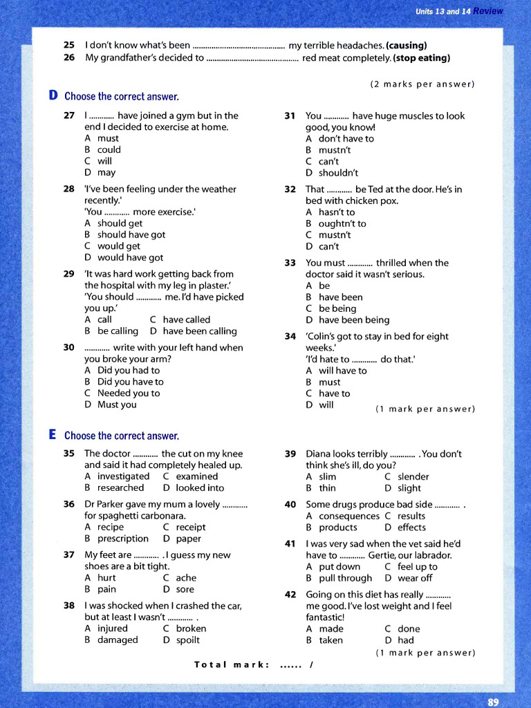 Destination B2. Grammar Vocabulary With Answer Key-Pages-91 | PDF