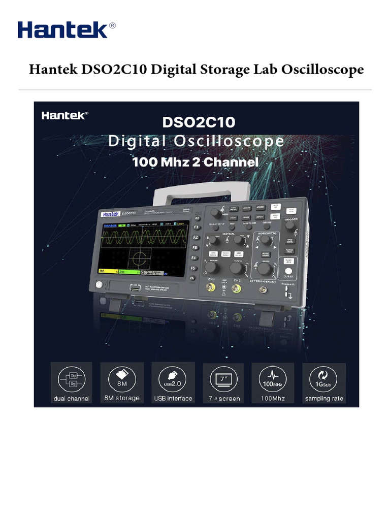 Hantek DSO2C10 Digital Storage Lab Oscilloscope - Hantek Oscilloscope ...
