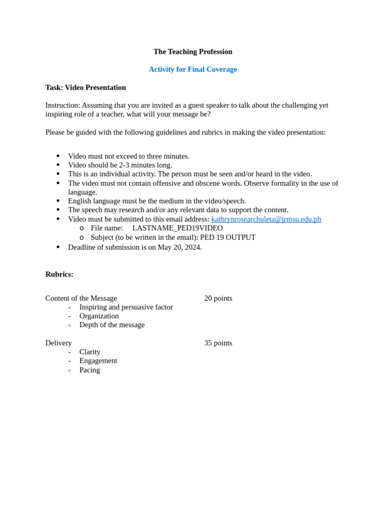 PED 19 Final Activity 2024 | PDF