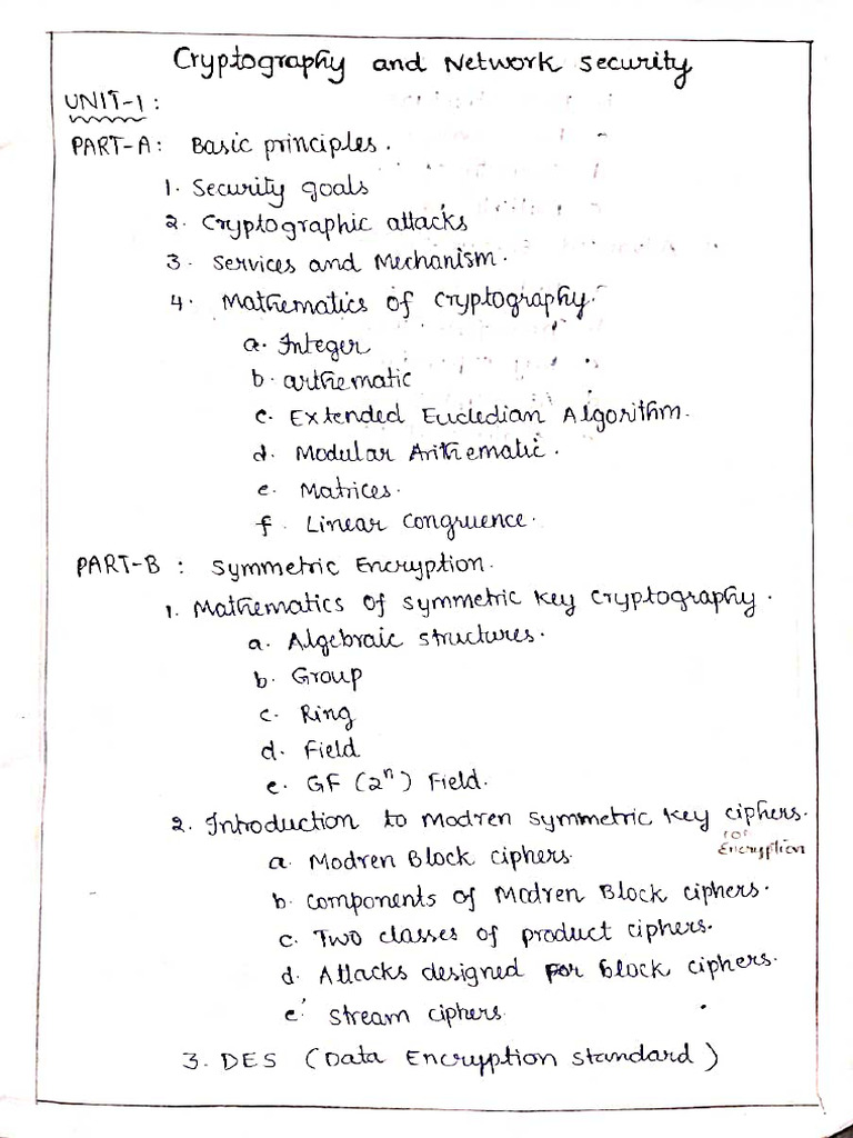 CNS Unit 1 Notes | PDF