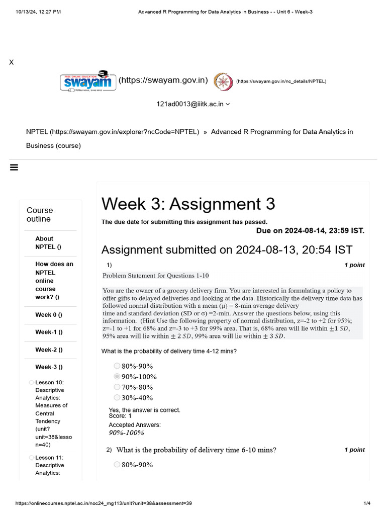 Advanced R Programming For Data Analytics In Business Unit 6 Week 3 Pdf Statistics