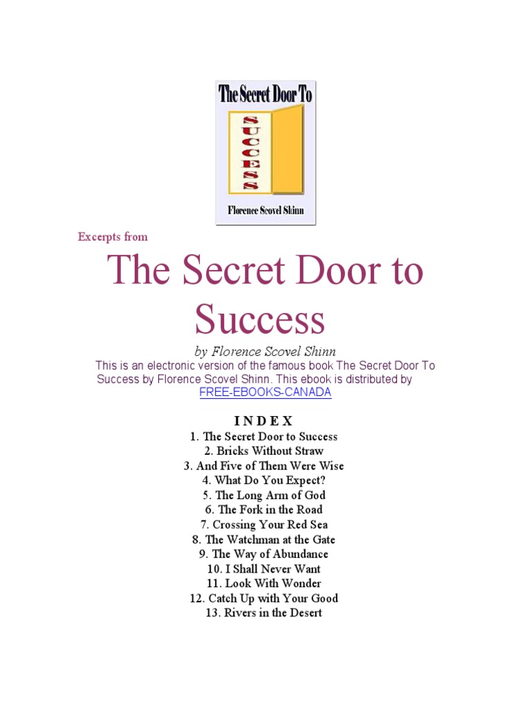 The Secret Door | PDF | Intuition | Moses