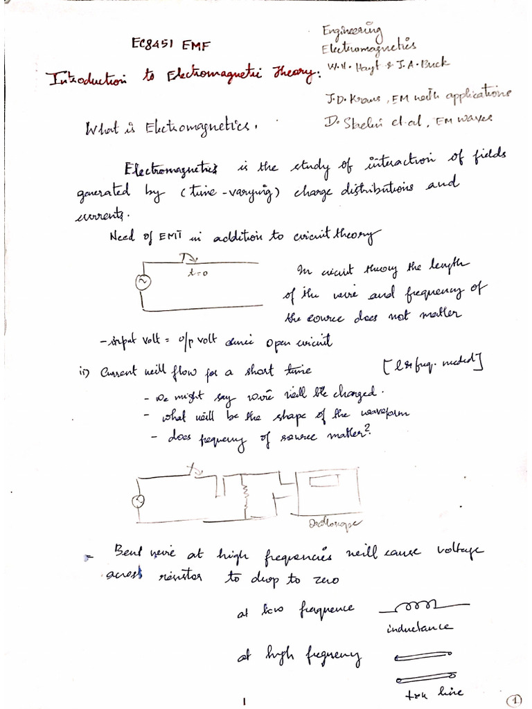 EMF UT 1 Notes | PDF
