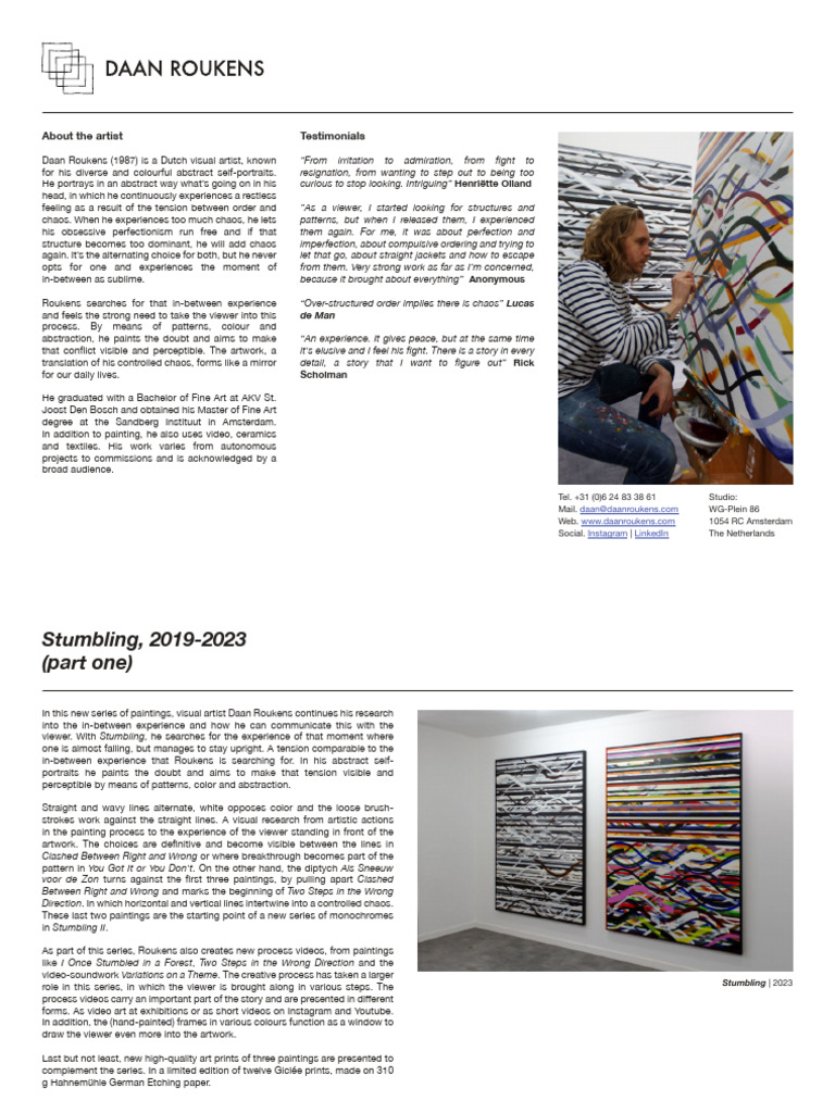 Daan Roukens Portfolio EN | PDF | Acrylic Paint | Paintings