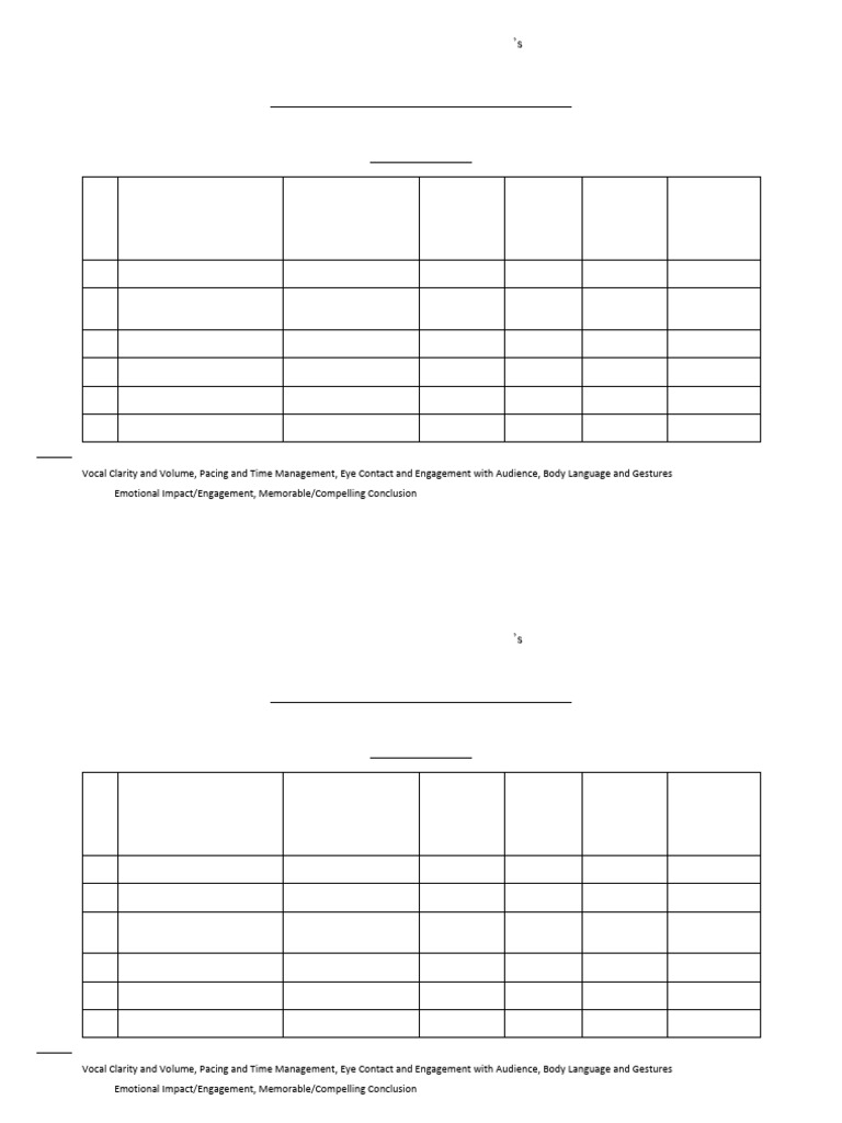 Elocution Competition Evaluation Sheet | PDF | Psychological Concepts ...