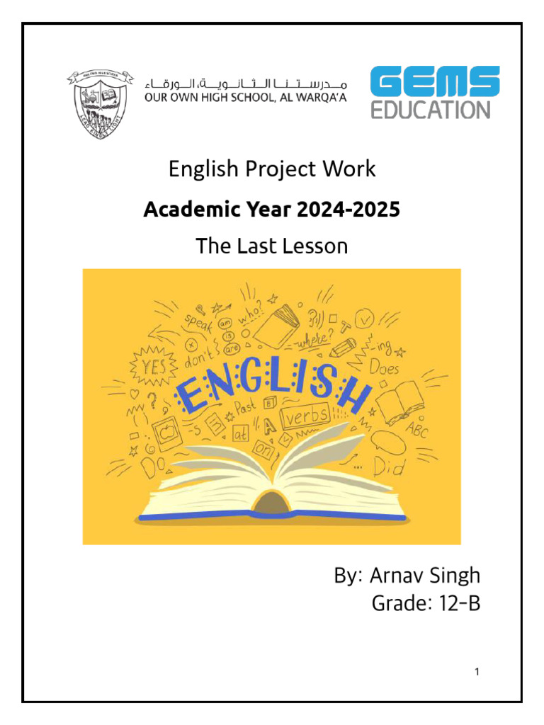 English Project - Arnav Singh - 12B | PDF | First Language | Procrastination