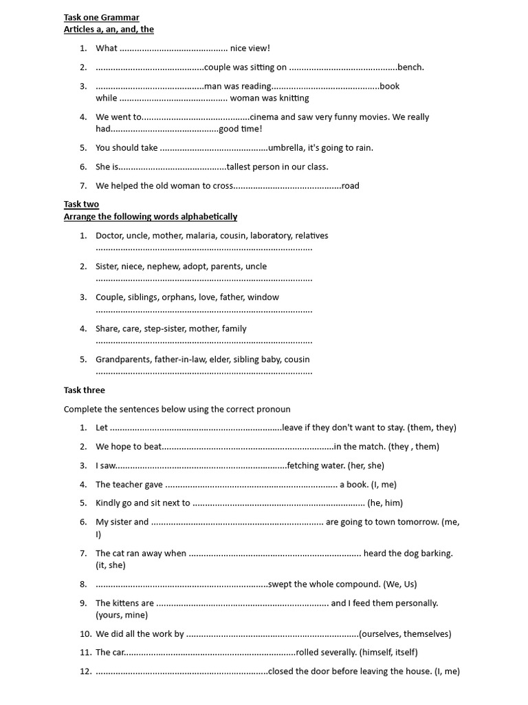 Grade 4 Grammer | PDF | Linguistics