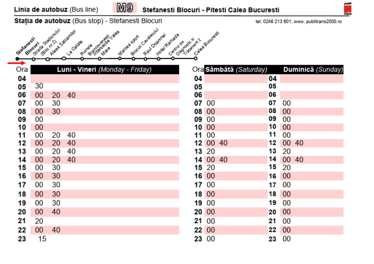 Linia 9 Stefanesti Blocuri | PDF