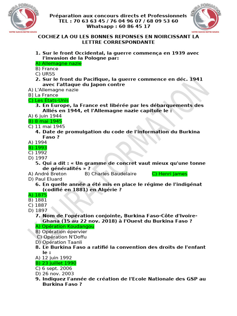 Questions pour concours professionnels | PDF | Causes de décès ...