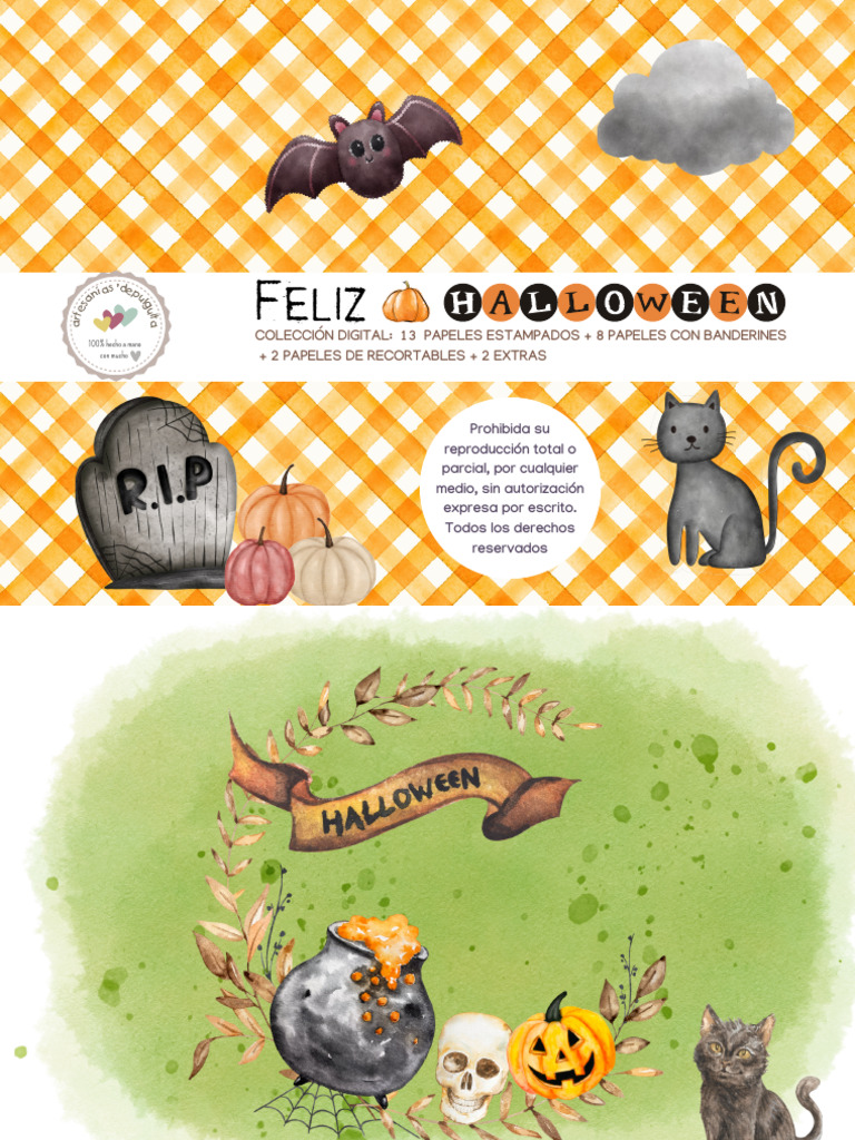 Papeles Estampados y Recortables Halloween | PDF
