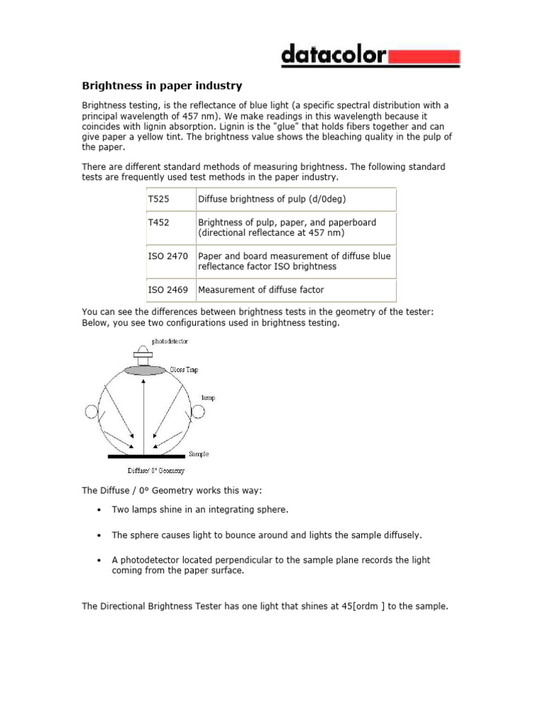 Brightness in Paper Industry | PDF | Ultraviolet | Light