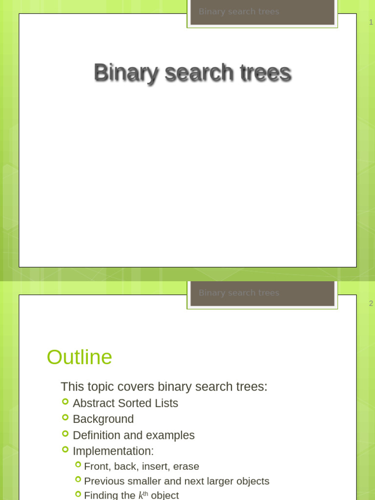 Binary_search_trees | PDF | Algorithms | Algorithms And Data Structures