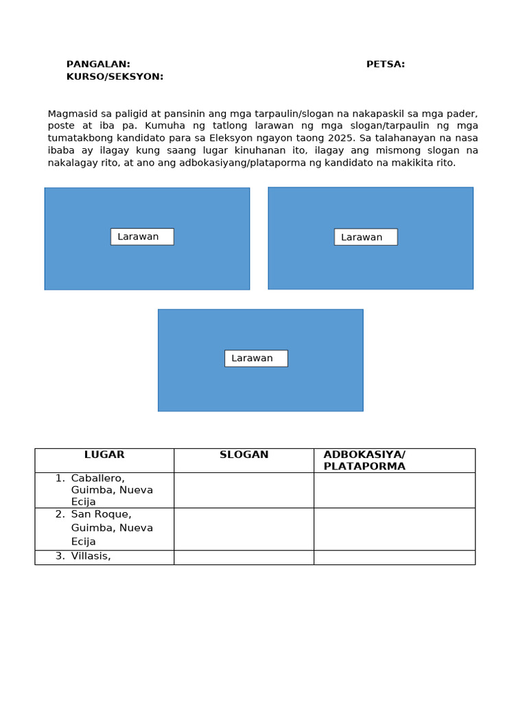 Mga Slogan (Eleksyon 2025) | PDF